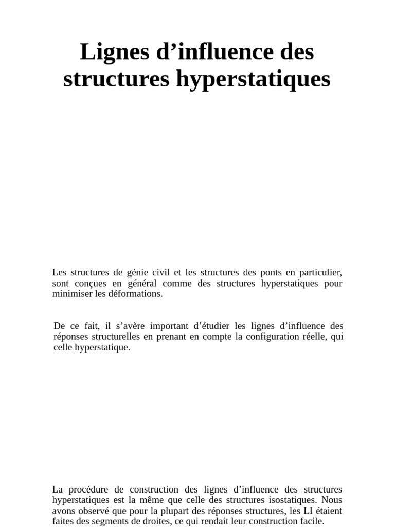 Lignes d’Influence Des Structures Hyperstatiques 2 | PDF