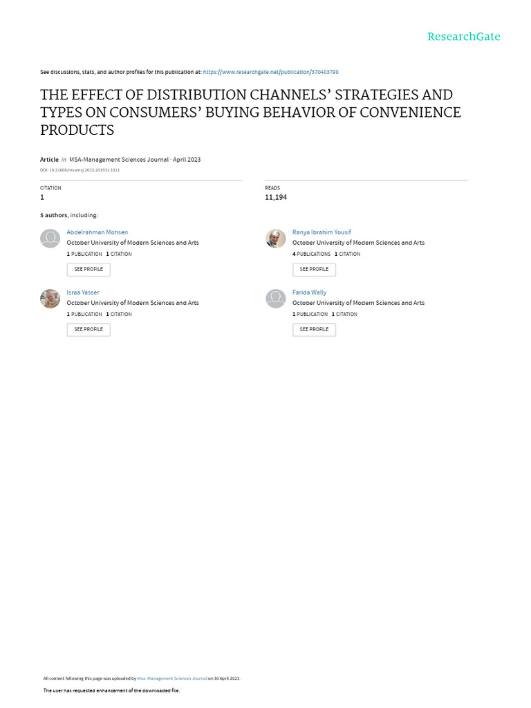 MSAMSJ Volume2 Issue2 Pages102-125 | PDF | Retail | Brand