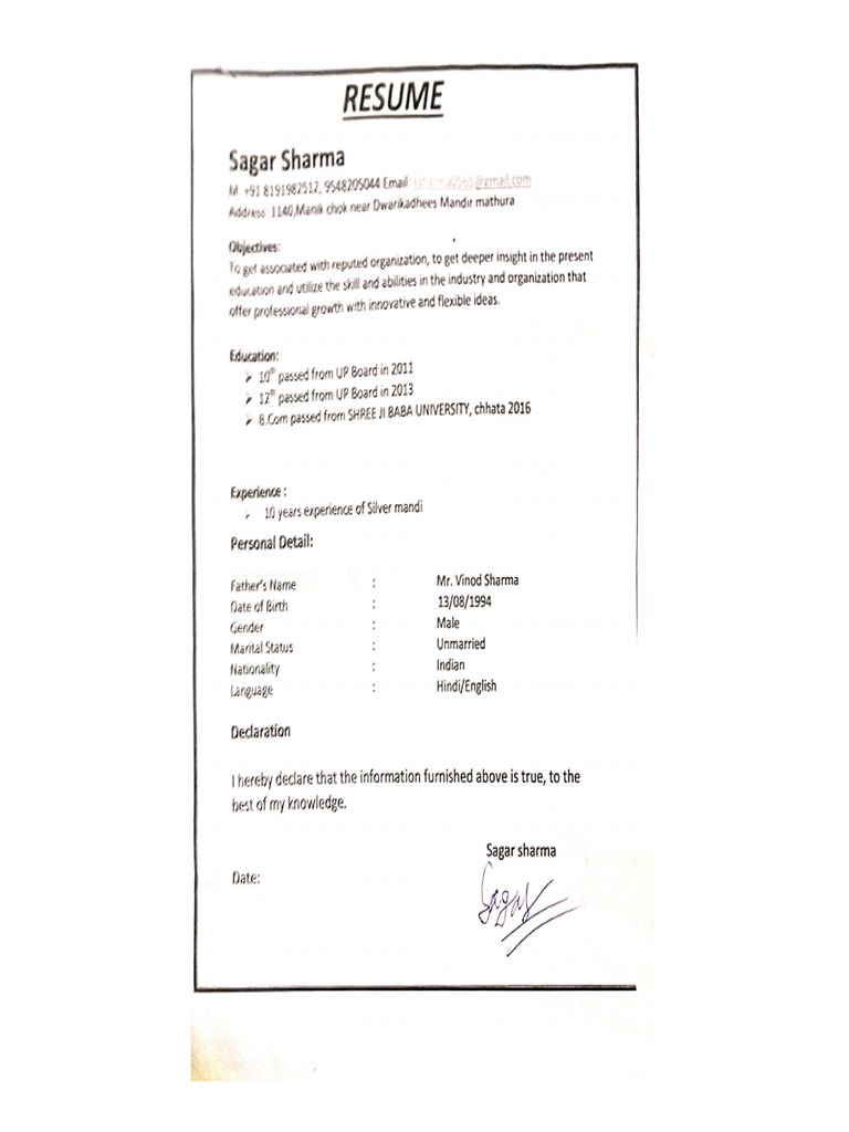 Sagar Resume | PDF