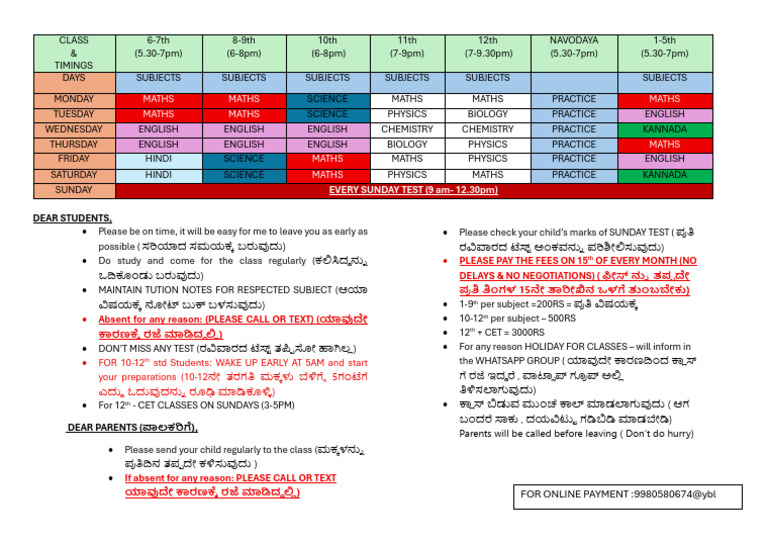 Time Table | PDF
