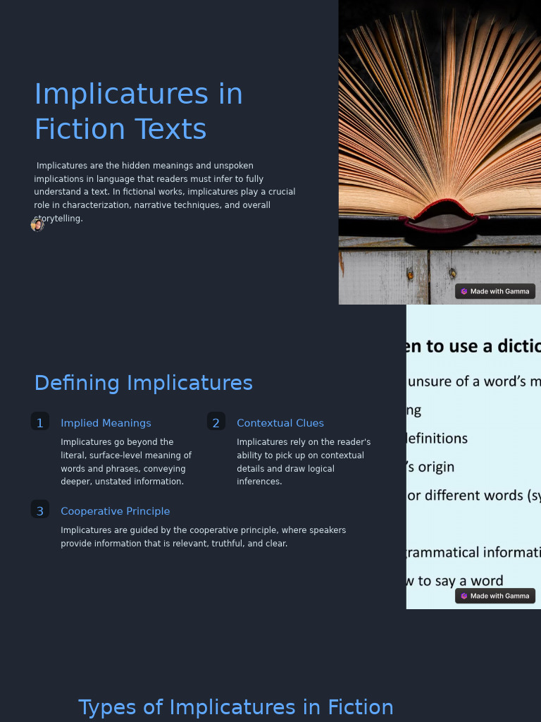 Implicatures in Fiction Texts | PDF | Narrative | Semantics