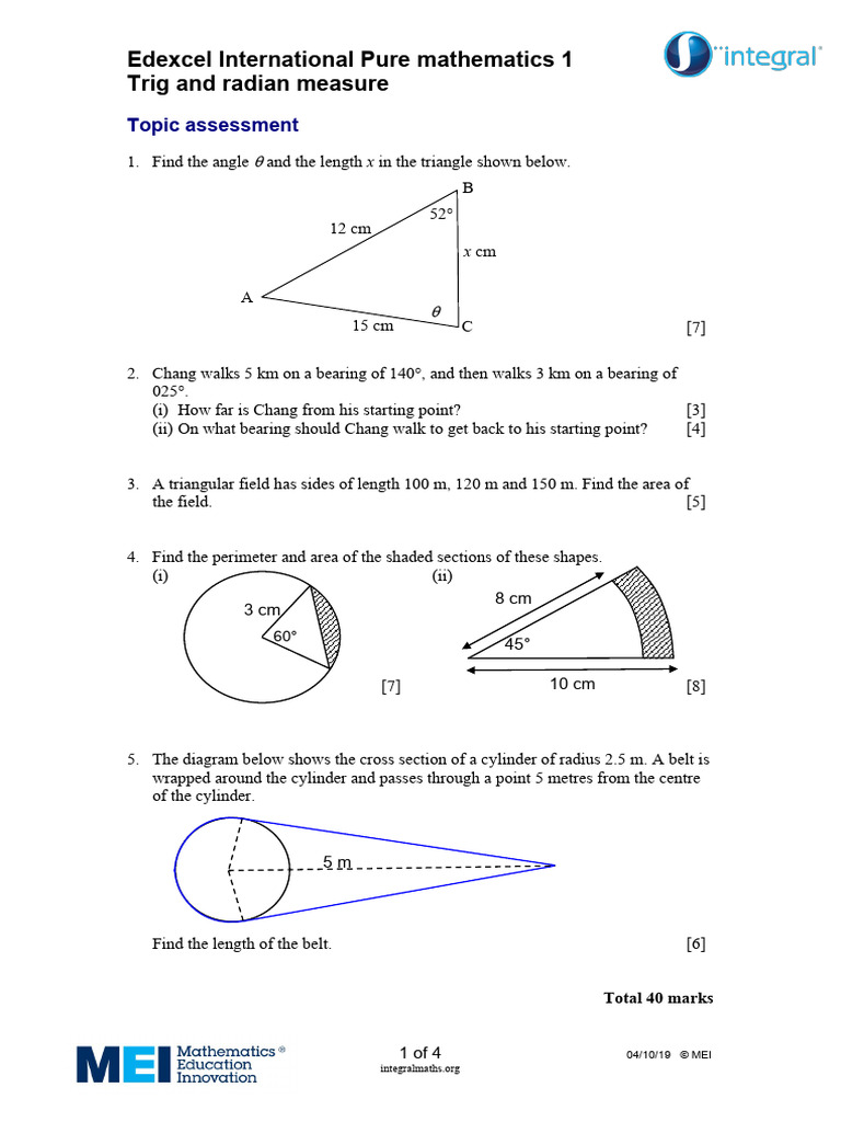 Trigonometry and Radians Measures | PDF | Trigonometry | Euclid
