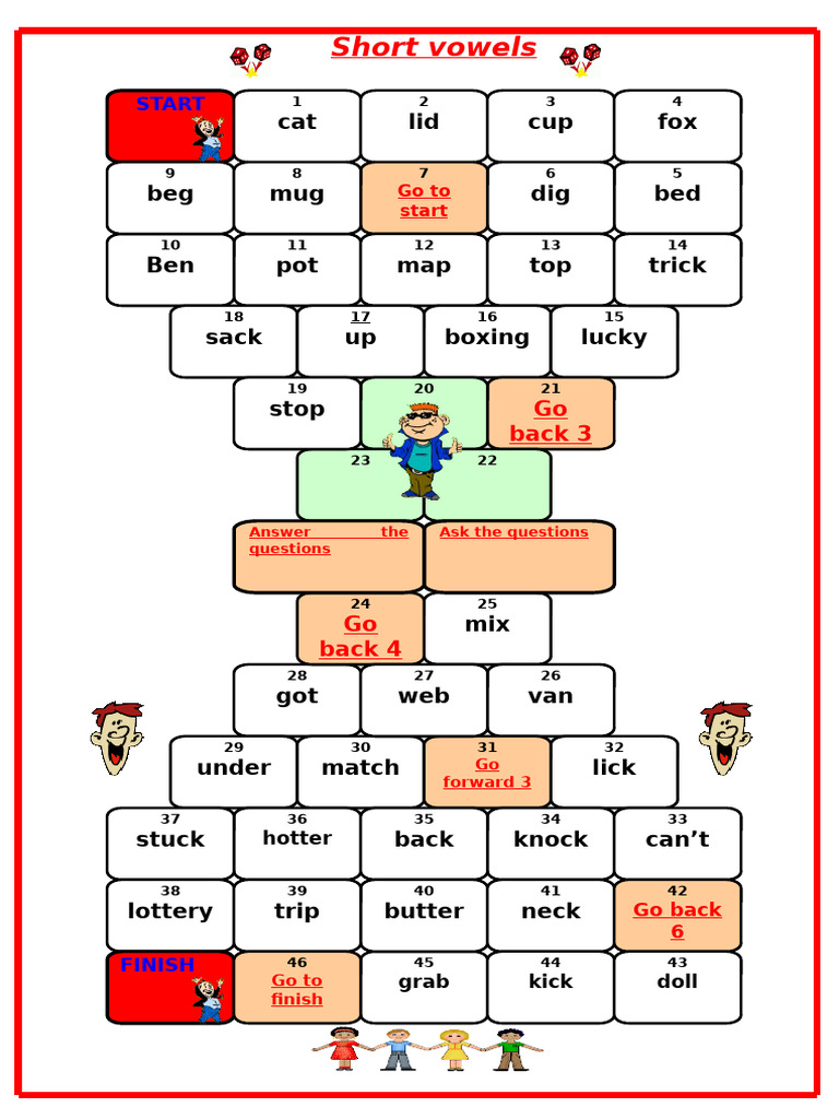 Gameboard Short Vowels | PDF