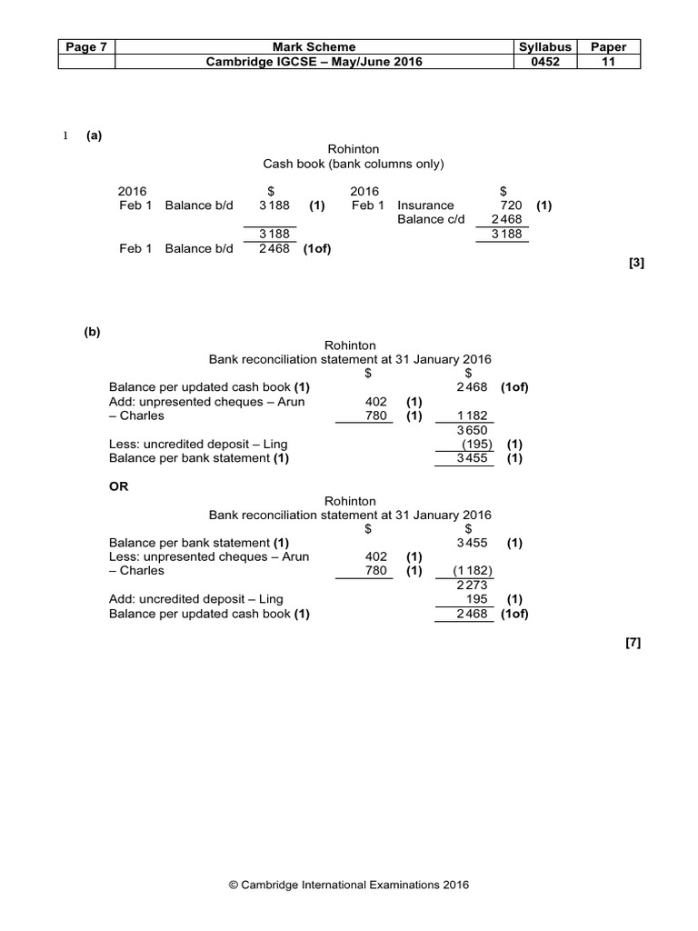 Mark Scheme - BRS May 2025 | PDF | Banks | Cheque
