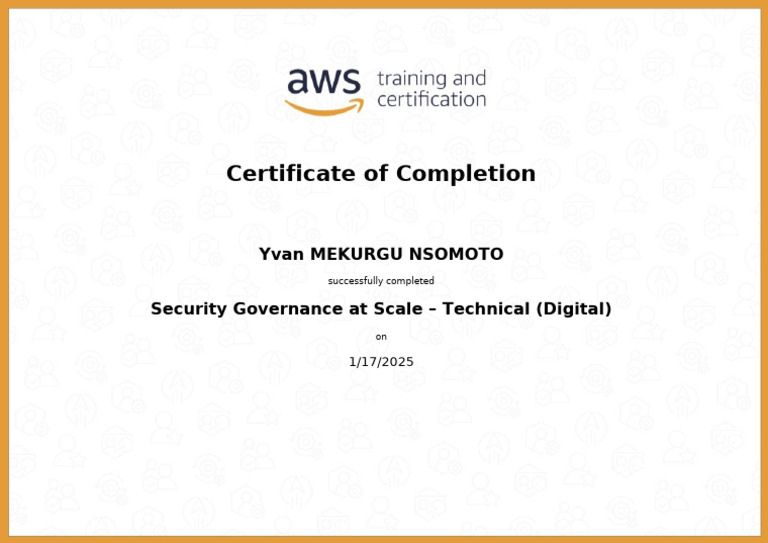 3 6452836 1737150774 AWS Course Completion Certificate | PDF