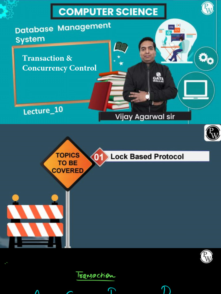 Transaction And Concurrency Control 10 Class Notes Pdf