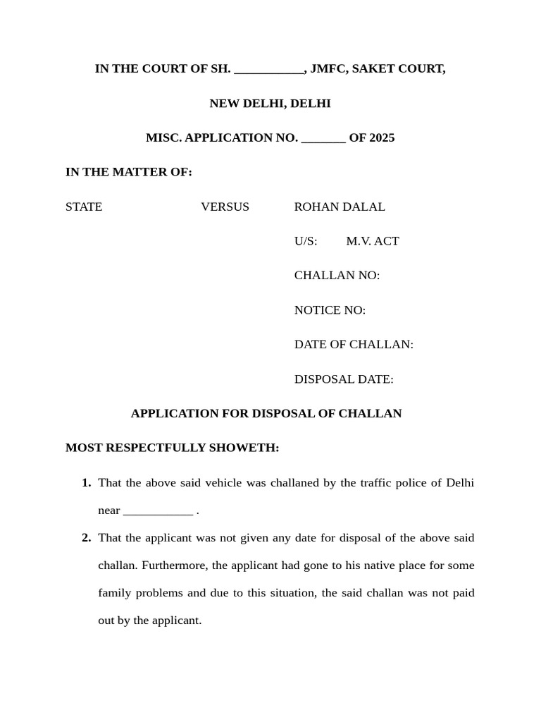 Application For Challan | PDF