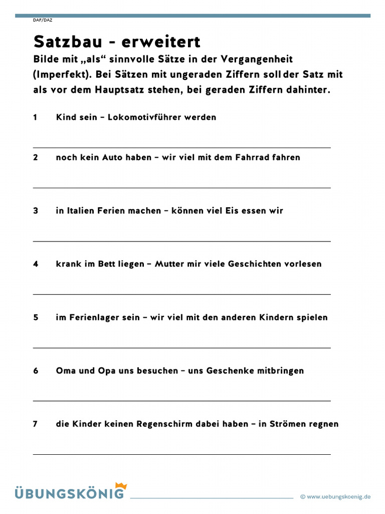 Satzbau 8a Als | PDF