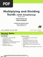 Introduction To Surds - Lesson | PDF | Numbers | Quadratic Equation