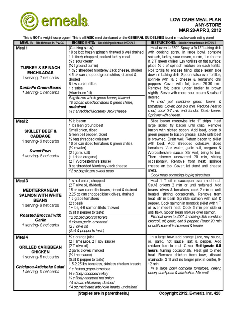 Emeals Low-Carb Meal Plan March 28 - April 3 | Salad | Cooking