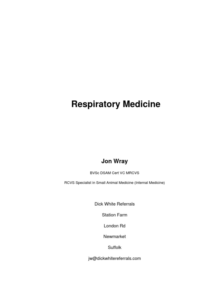 Resp Medicine Notes | PDF | Respiratory Tract | Respiratory System