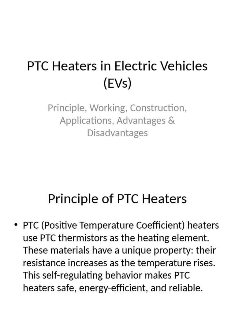 PTC Heaters for Electric Vehicles | PDF