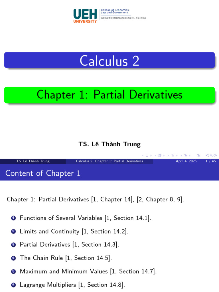 Chapter1 PartialDerivatives | PDF | Derivative | Subtraction