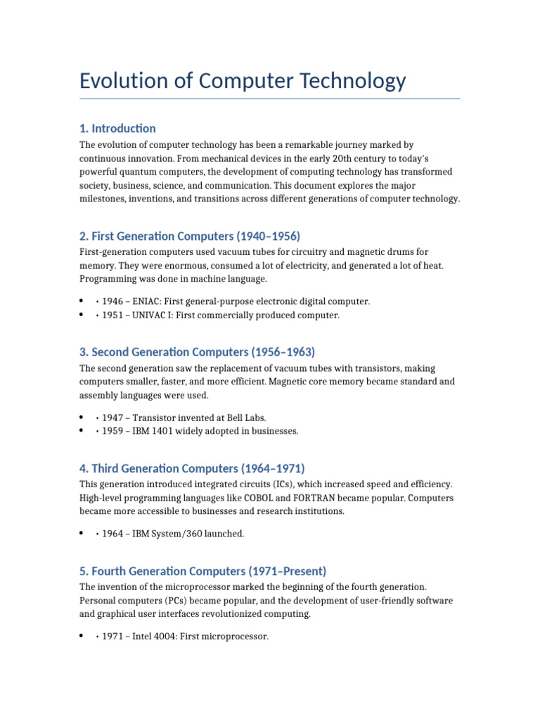 Evolution of Computer Technology | PDF | Computing | Personal Computers