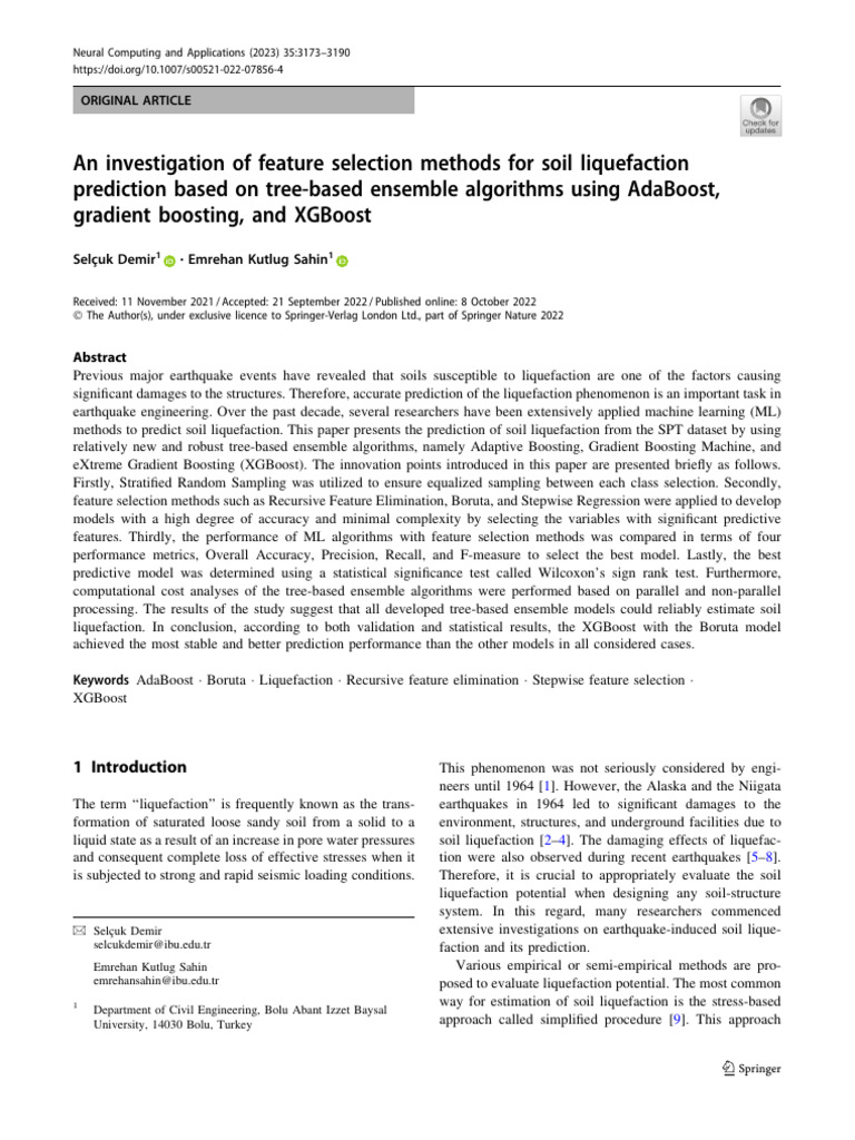 ML Regression Liquefaction SPT | PDF | Sampling (Statistics) | Algorithms