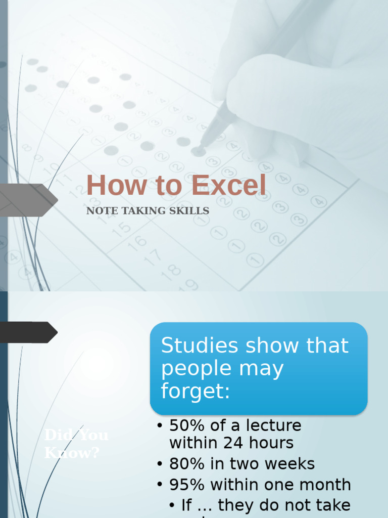 Note Taking Powerpoint | PDF | Cognition | Human Communication