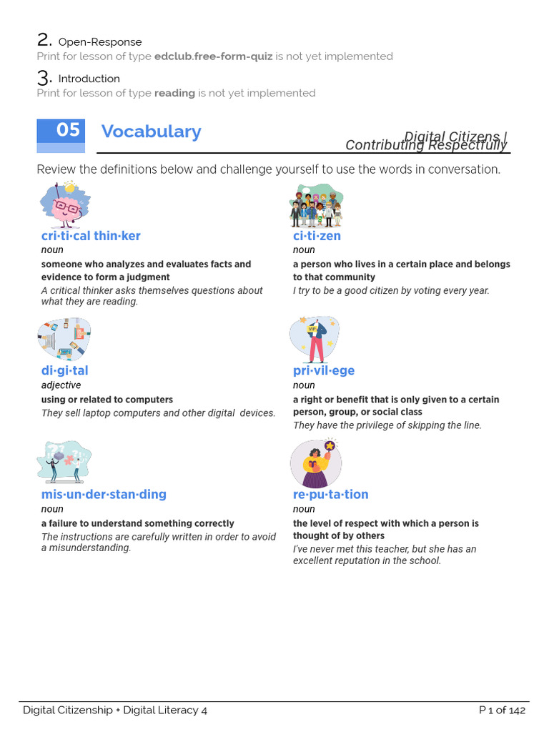 Digital Citizenship & Digital Literacy 4 Scheme of Work | PDF | Cursor ...