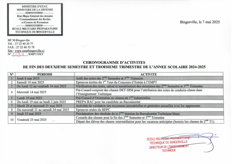 Chronogramme Activités Fin Sem 2, Page 1 Sur 2 | PDF
