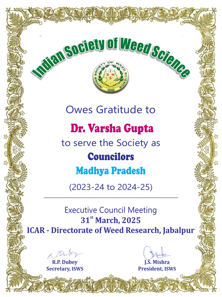 Certificate IJWS Counciller | PDF