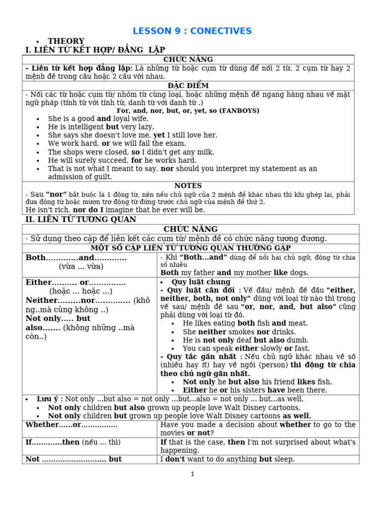 Lesson 9 Connectives | PDF