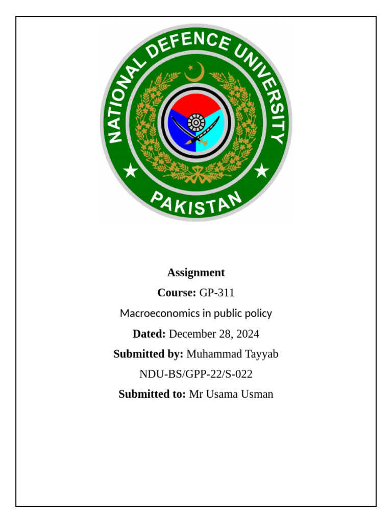 Tayyab Macroeconomics Assignment | PDF | Keynesian Economics | Unemployment