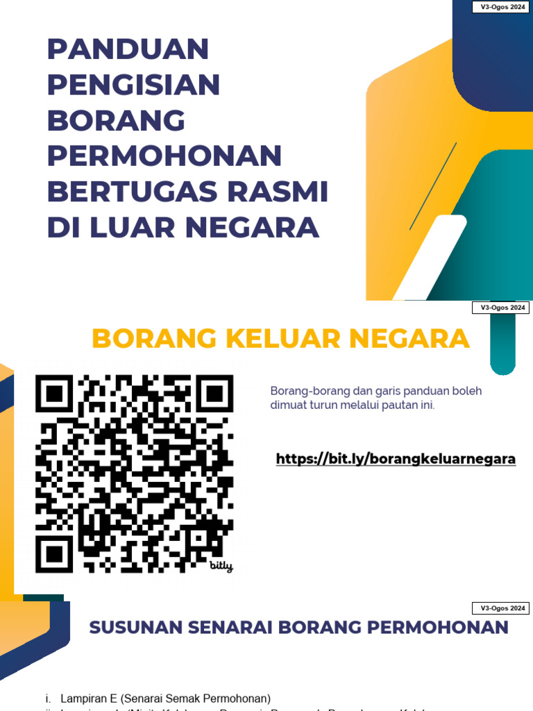Panduan Pengisian Borang Permohonan Bertugas Rasmi Di Luar Negara v5 | PDF