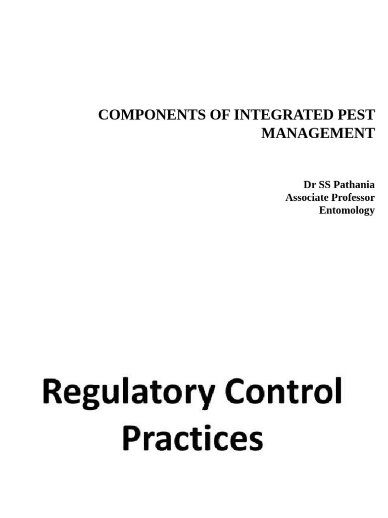 PPT Components of Integrated Pest Management | PDF | Biological Pest ...