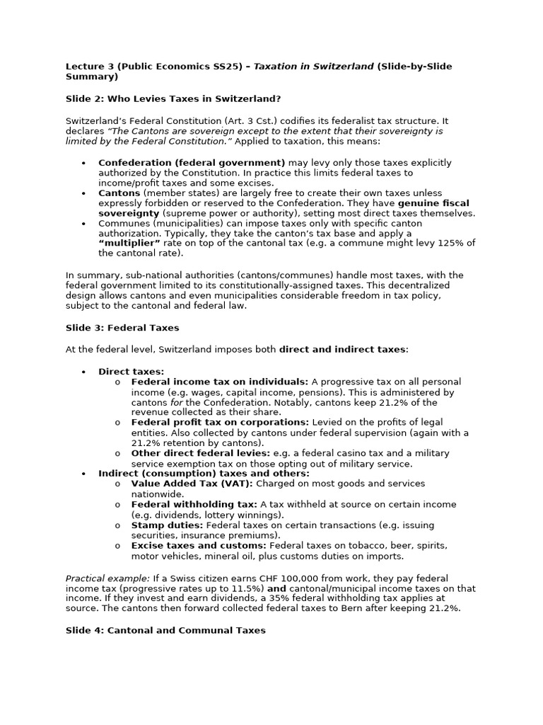 Summary - Lecture 3 - Public Economics | PDF | Cost Of Living | Taxes