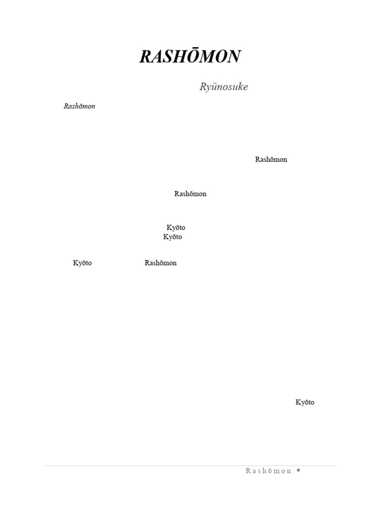 Akutagawa Ryunosuke - Rashomon | PDF