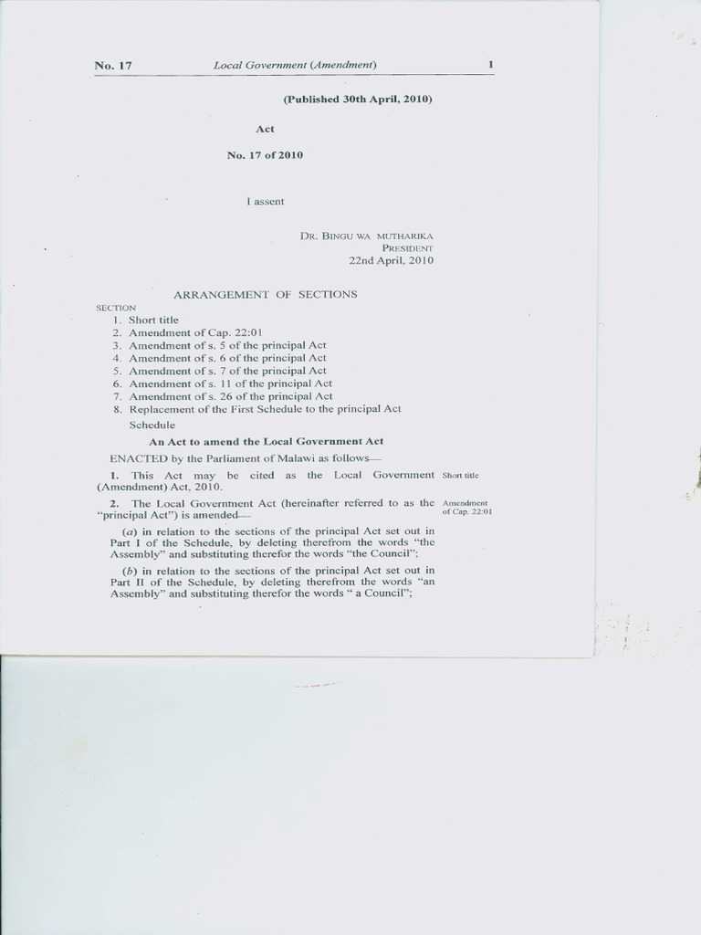 Local Government - Amendment - Act 2010 | PDF