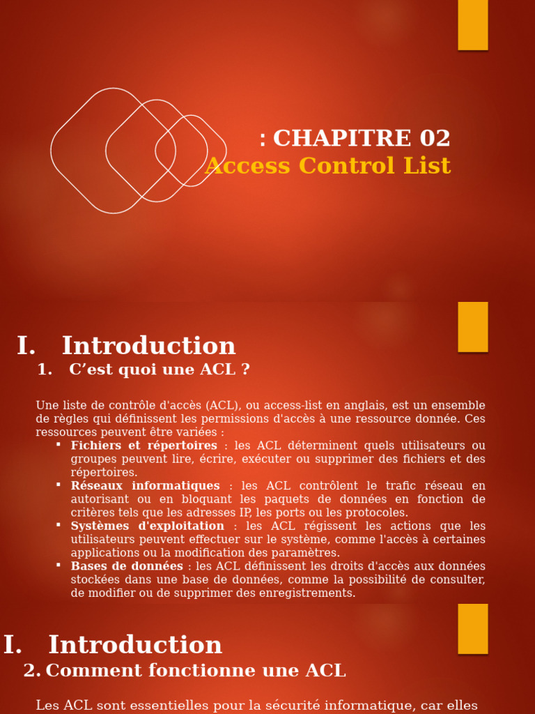 Chapter 2 ACL | PDF | Protocoles Internet | Adresse IP