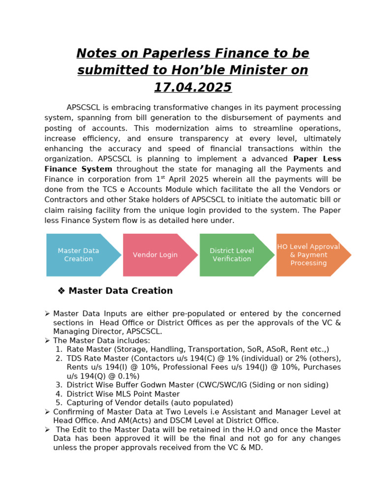 Notes On Paperless Finance | PDF | Business