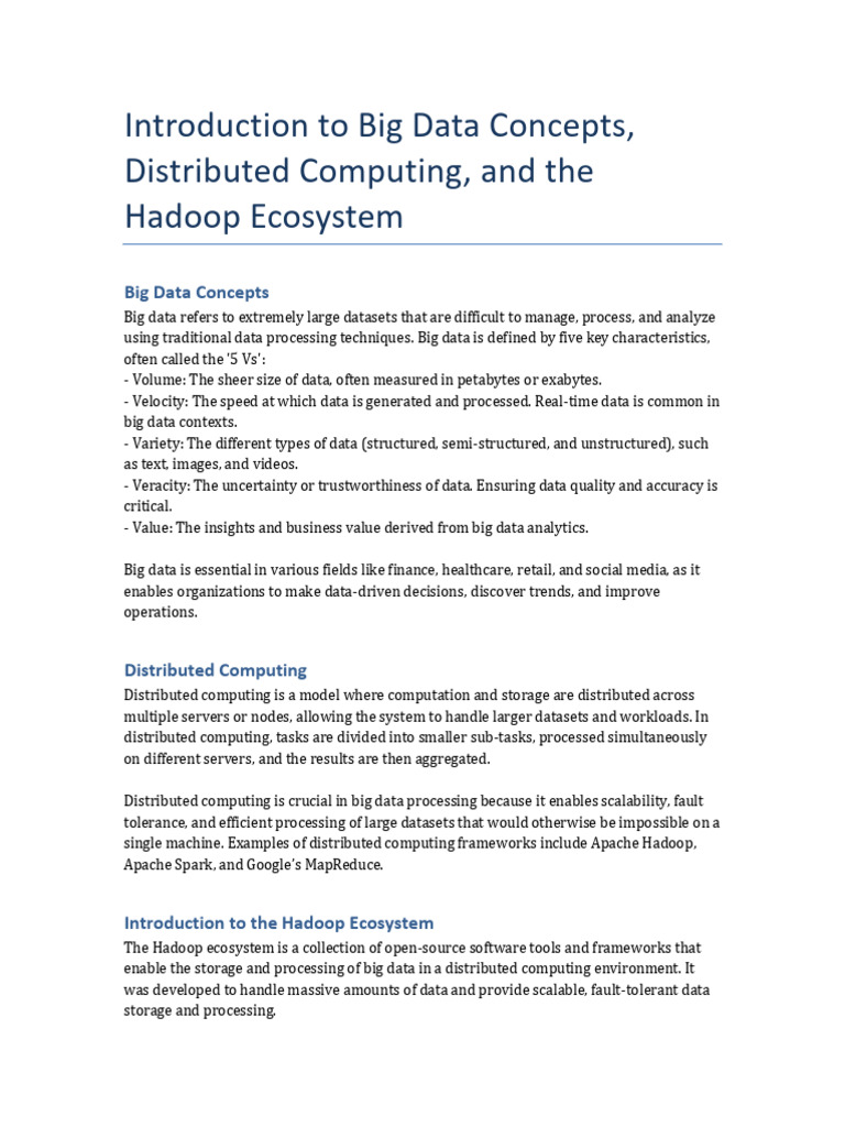 Introduction To Big DAta | PDF | Apache Hadoop | Big Data