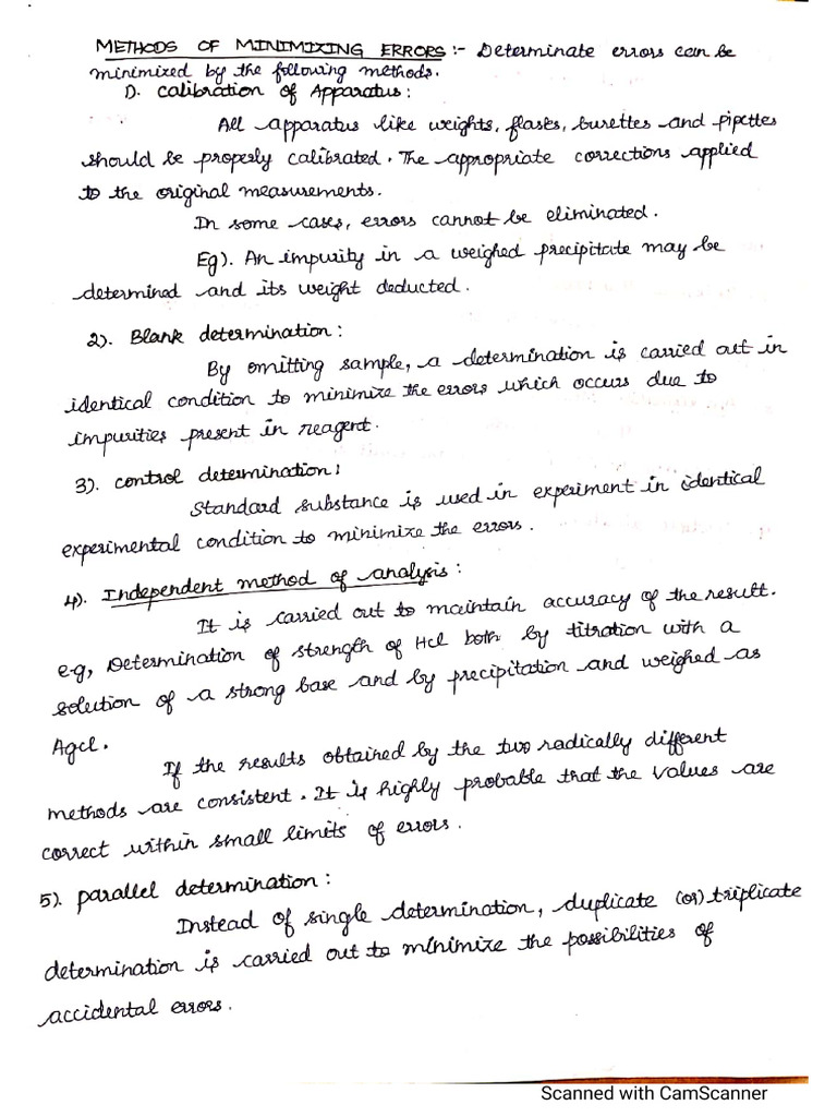 Methods of Minimizing Errors | PDF