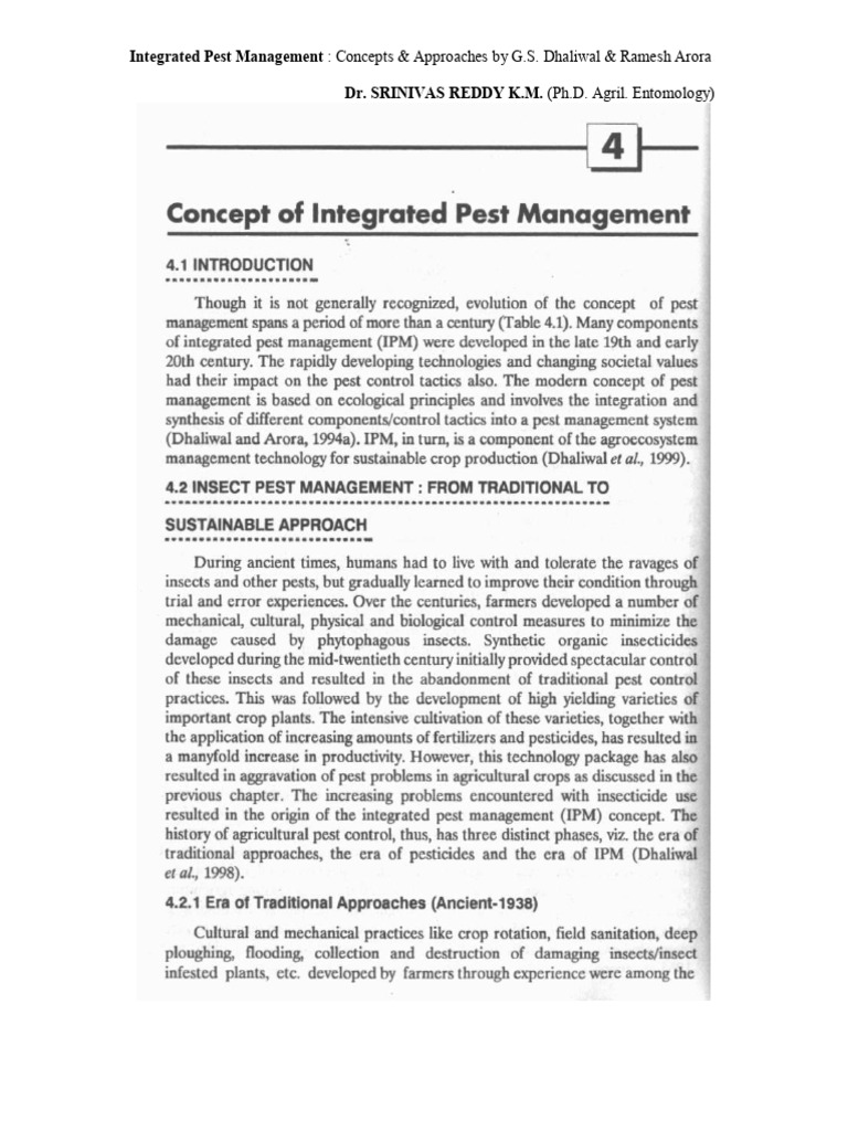 Integrated Pest Management Concepts | PDF