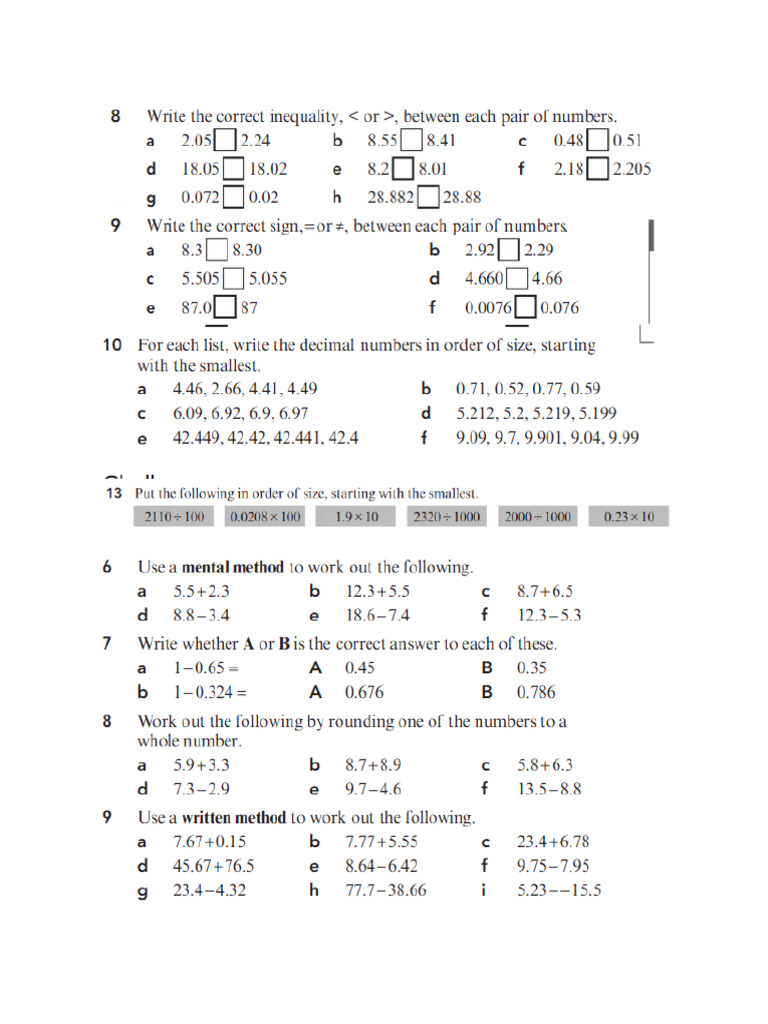 Year 7 Decimal | PDF