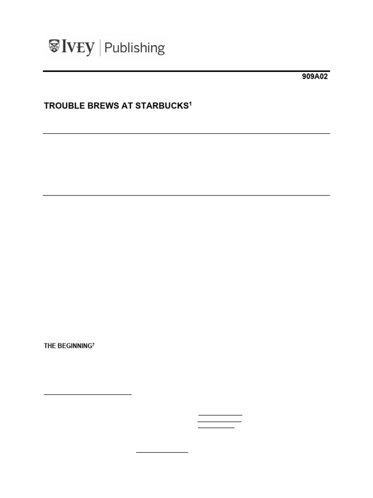 Trouble Brews at Starbucks | PDF | Starbucks | Coffee