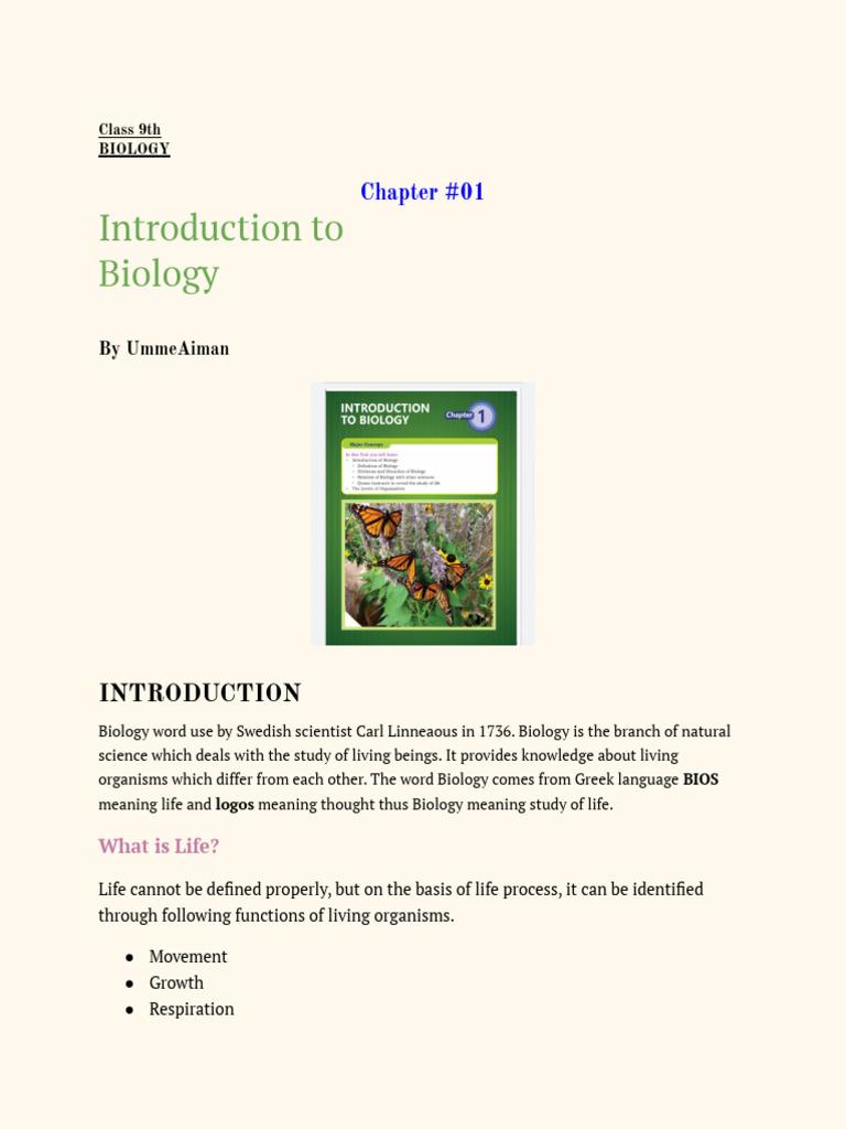 Class 9 Biology Notes | PDF | Theory | Experiment