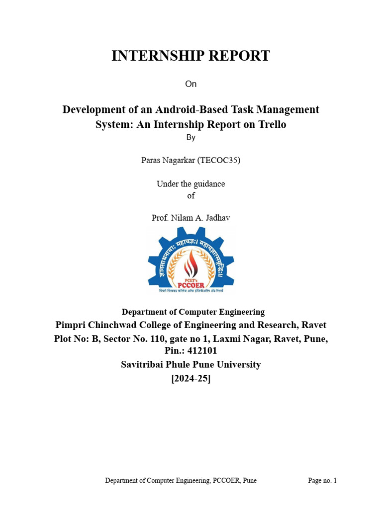 Android Task Management System Report | PDF | Android (Operating System ...