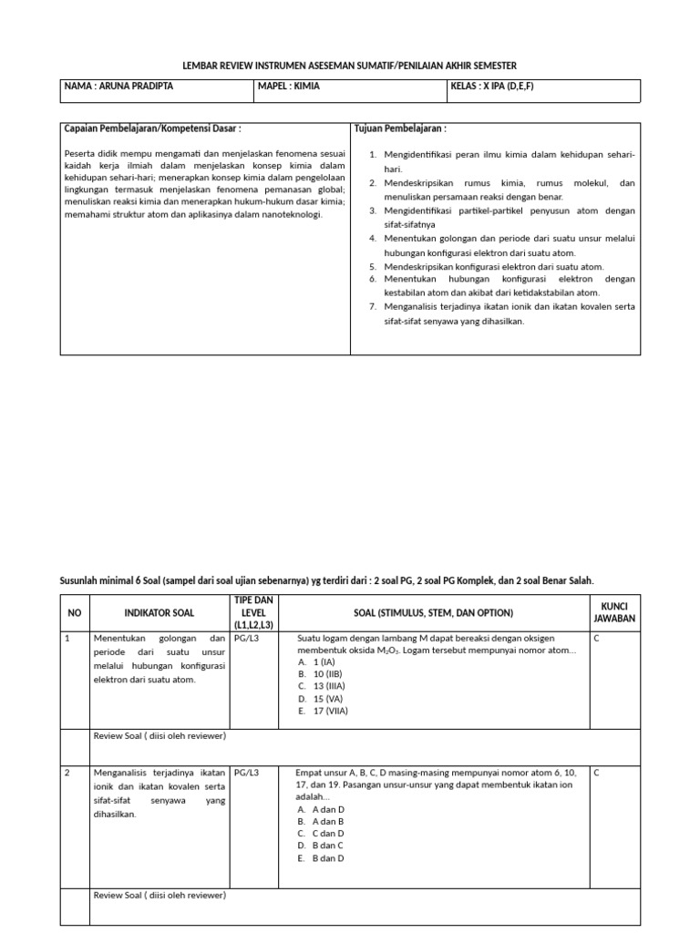 Review Soal Aruna Pradipta | PDF