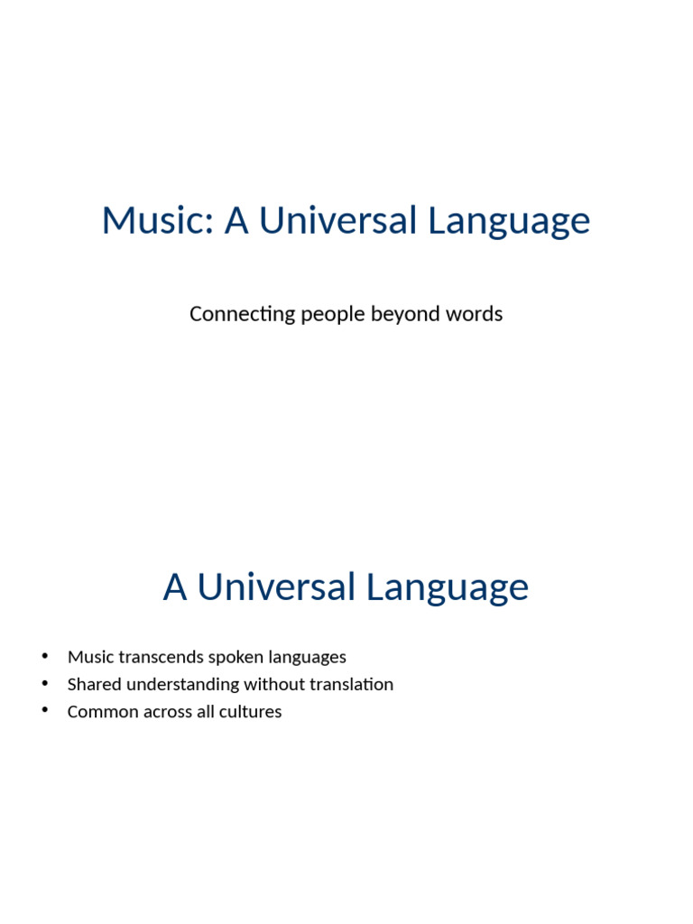 Music Universal Language Presentation | PDF