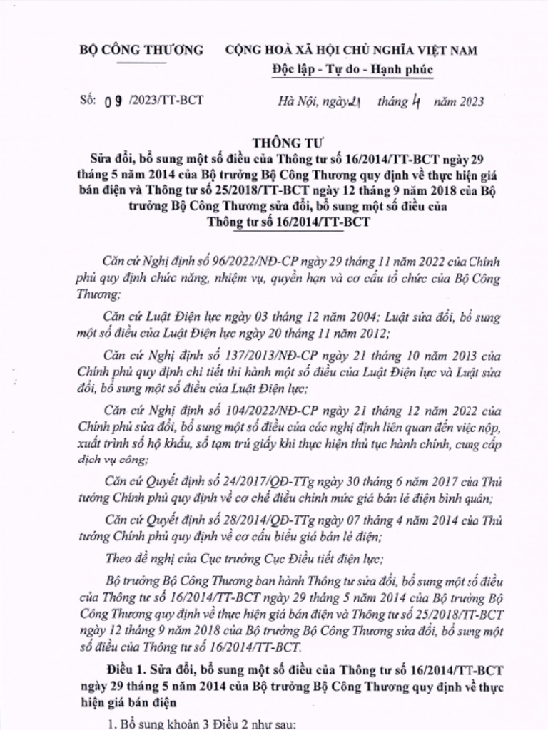 Thongtu 09 2023 BCT | PDF