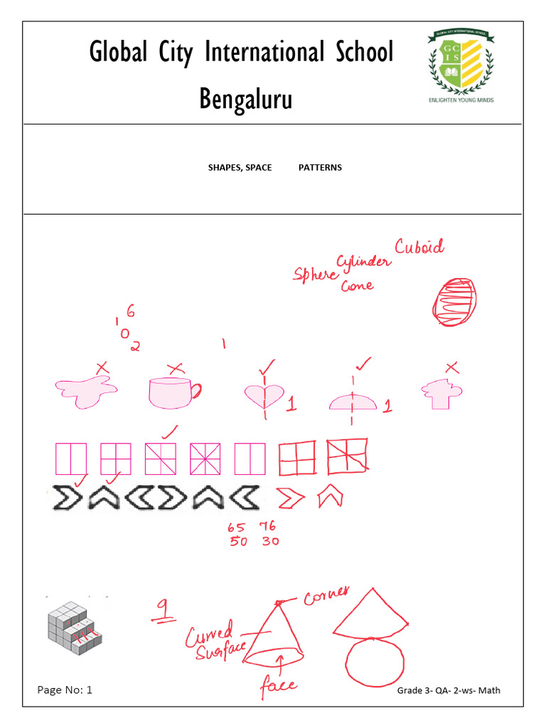 Grade 3 Shapes and Patterns Worksheet | PDF