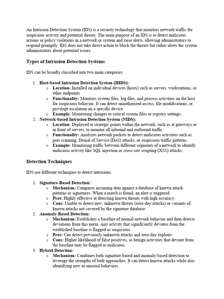 An Intrusion Detection System | PDF | Security Technology | Telecommunications