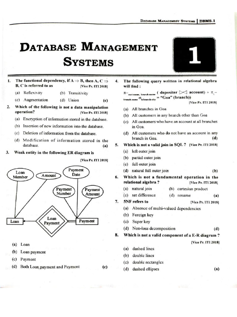 DBMS - MCQ | PDF