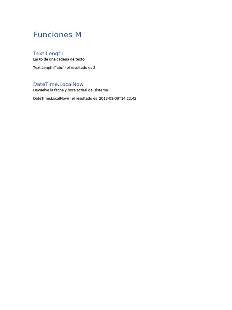 Funciones M Power Query Power Bi | PDF