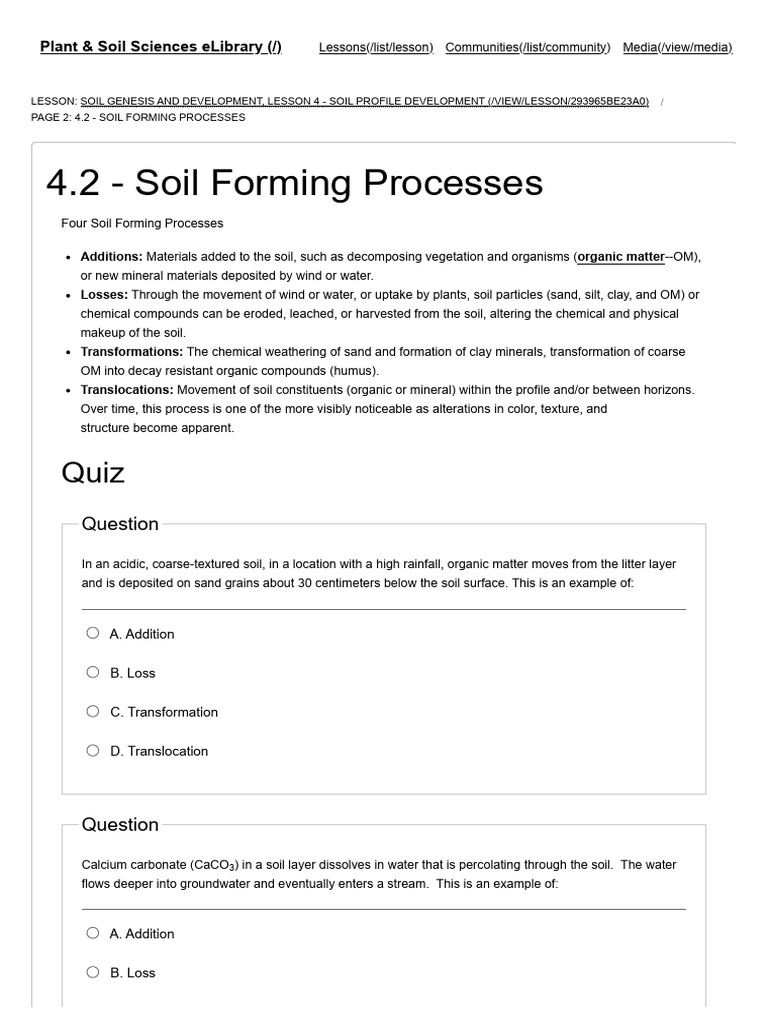 4.2 - Soil Forming Processes - Soil Genesis and Development, Lesson 4 ...