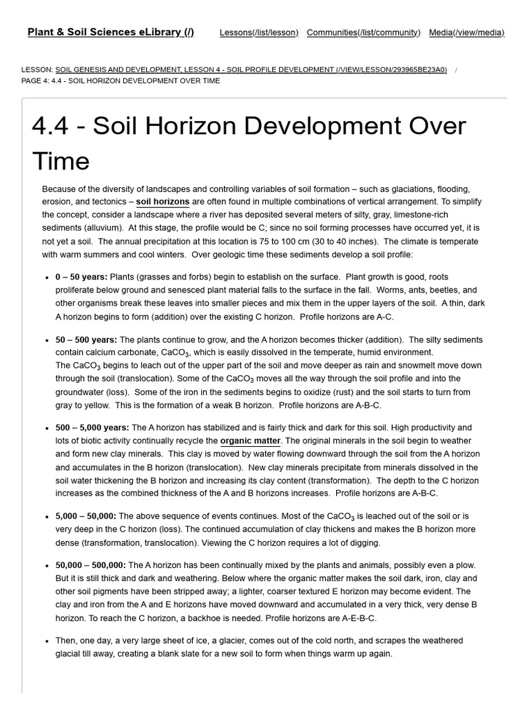 4.4 - Soil Horizon Development Over Time - Soil Genesis and Development ...