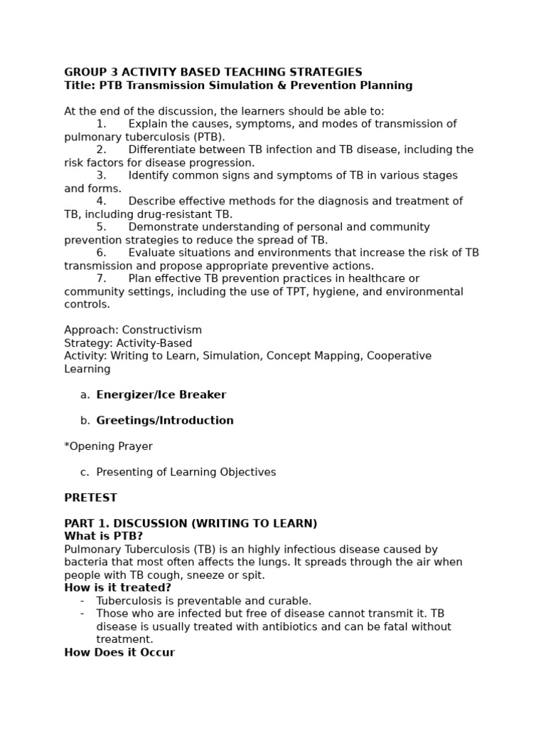 PTB Transmission & Prevention Strategies | PDF | Tuberculosis | Infection