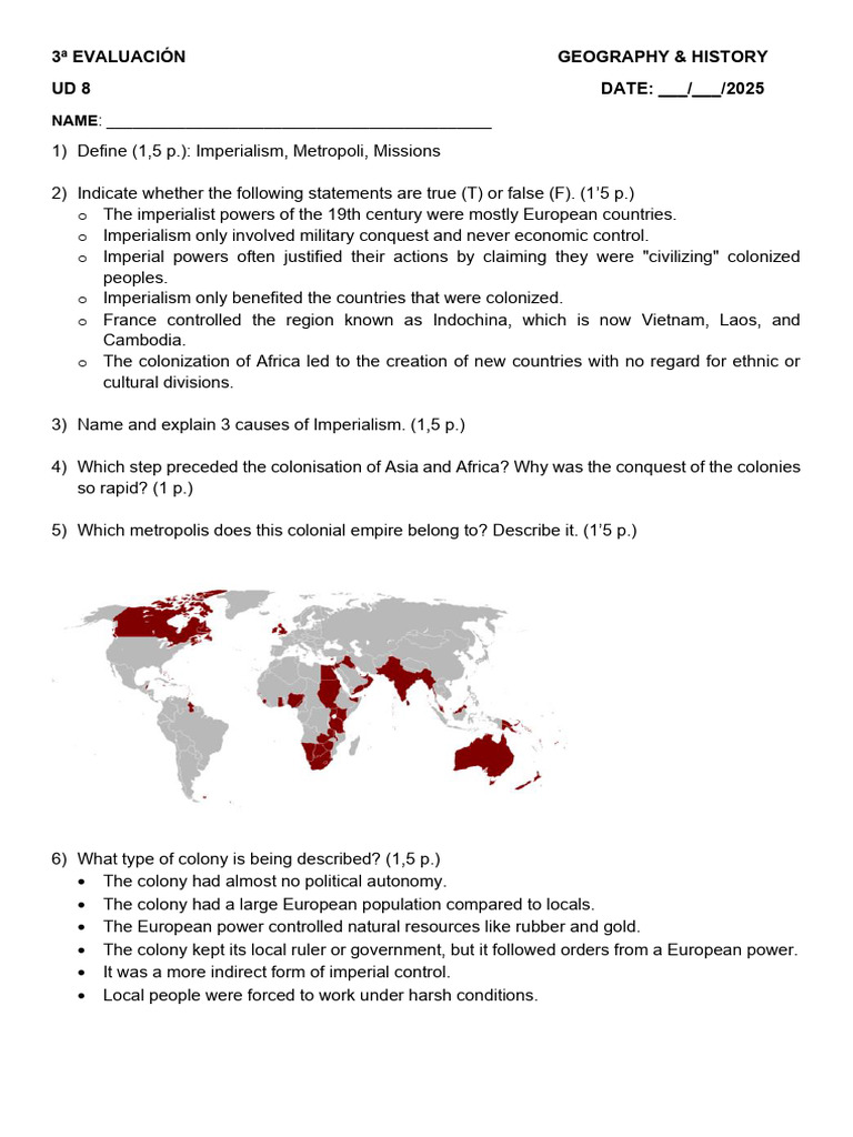 Imperialism: Causes and Effects Evaluation | PDF